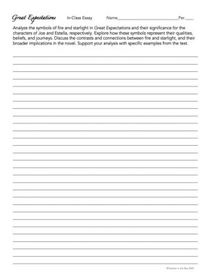 Charles Dickens' Great Expectations Final Essay Prompts with Rubric ...