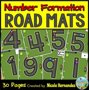 Number Tracing Formation Road Mats - Made By Teachers