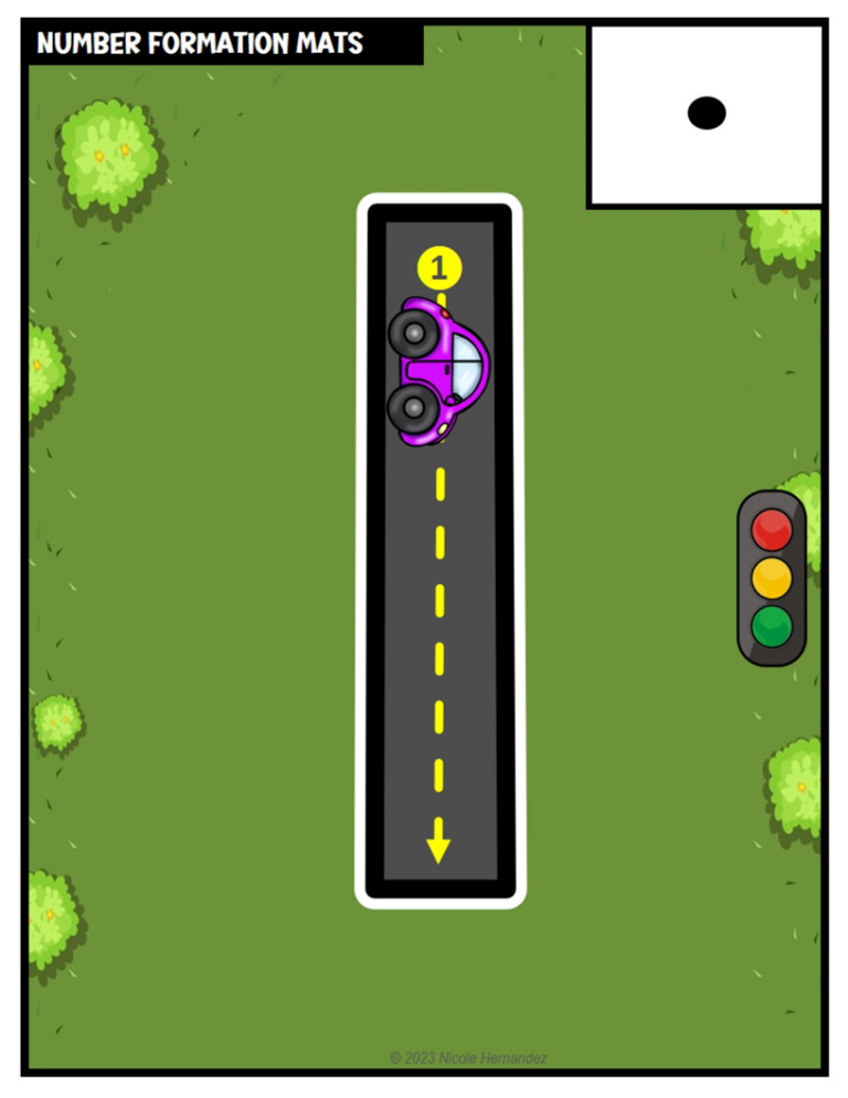 Number Tracing Formation Road Mats - Made By Teachers