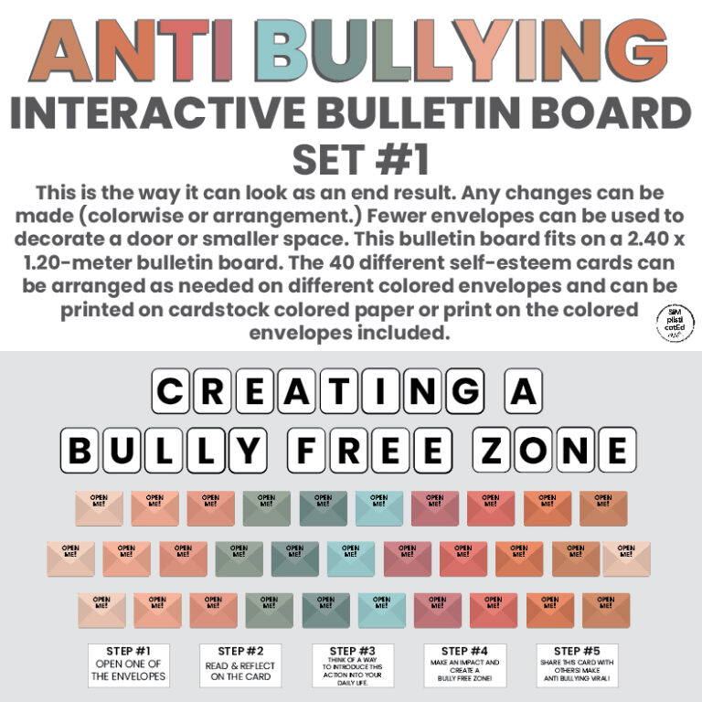 Anti Bullying Bulletin Board | Prevention | Interactive | BOHO | SET 1 ...