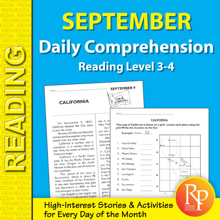 September: Daily Comprehension - Nonfiction - History - Short Passages ...