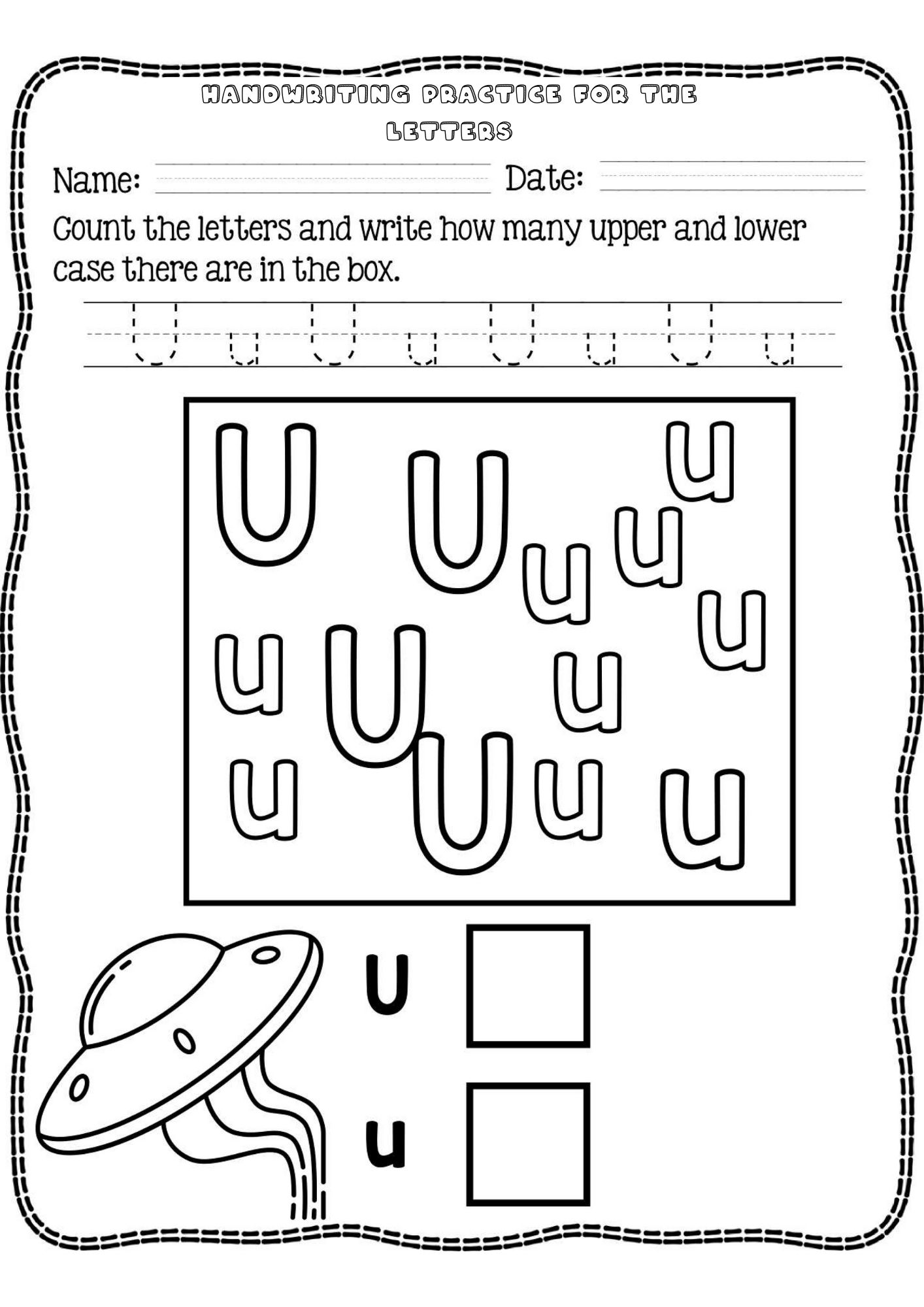 Alphabet Tracing Cards: Handwriting Practice for Letter U | Made By ...