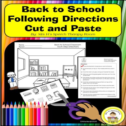 Back to School Following Directions in Speech Therapy | Made By Teachers