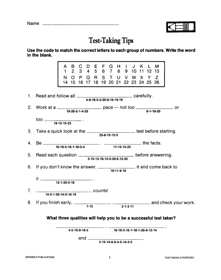 TEST TAKING STRATEGIES and TIPS for Reading, Math, Language and More ...