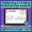 Multiplying & Dividing Rational Expressions Digital Activity Scavenger ...