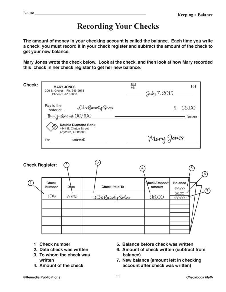 Checkbook Math: Word Problems - Deposits - Register - Made By Teachers