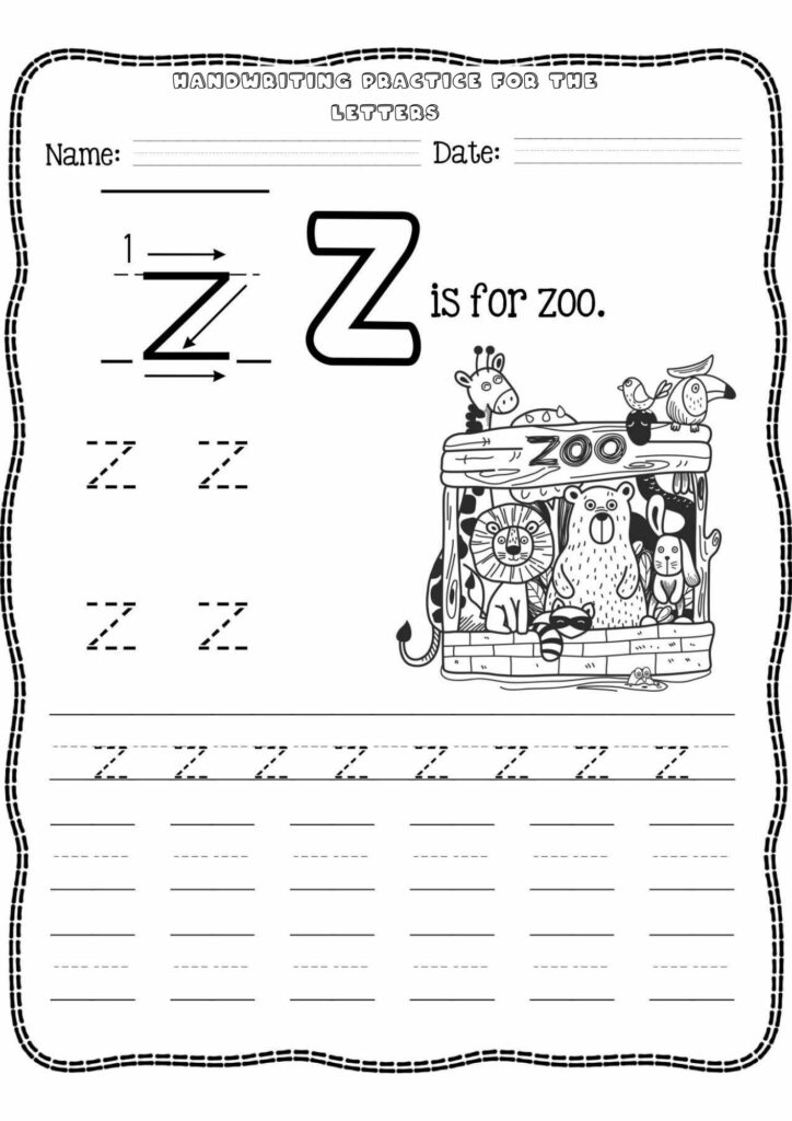 Alphabet Tracing Cards: Handwriting Practice for Letter Z Free - Made ...