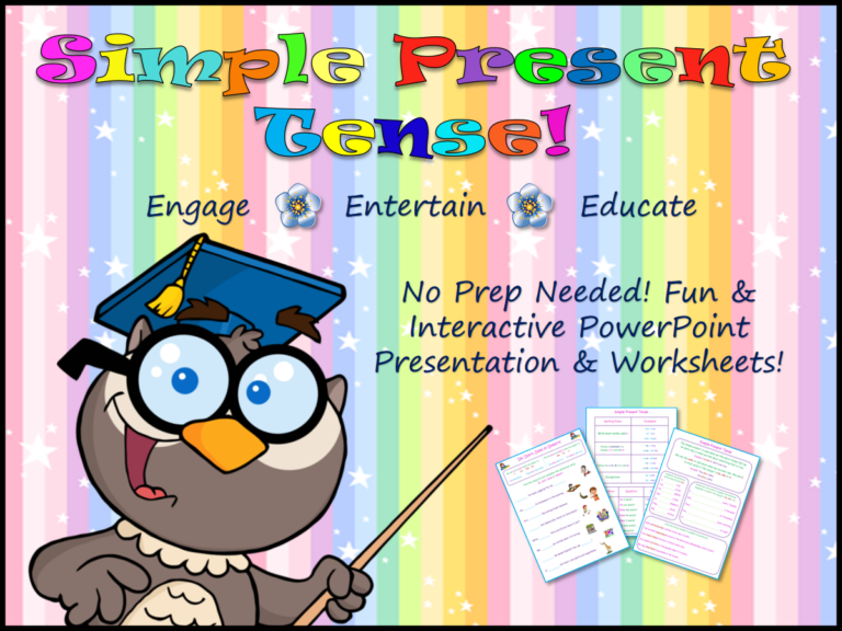 Simple Present Tense: Fun & Interactive PPT & Worksheets! No Prep ...