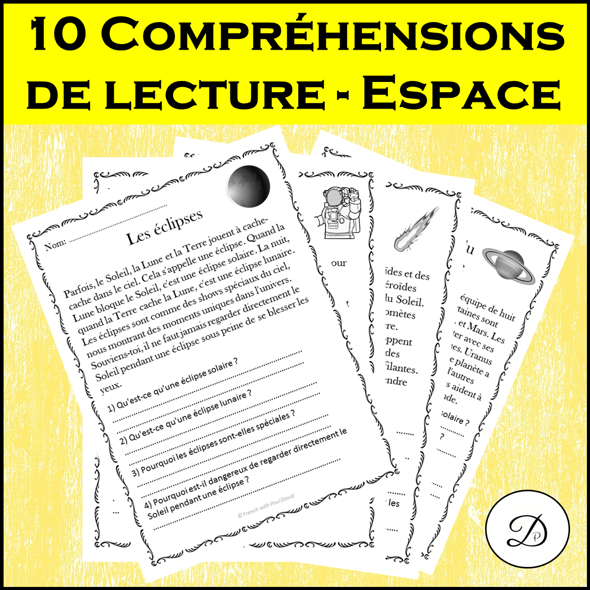 10 Compréhensions de lecture - Insectes/ French Reading Comprehension ...
