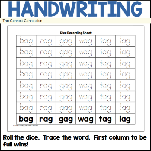 AG Word Family Dice Games | Made By Teachers