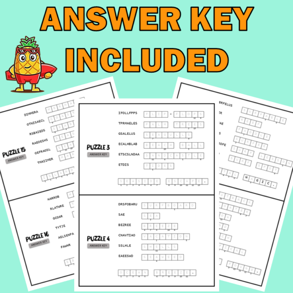 Back to School Word Scramble puzzles: Unscramble and Learn! | Made By ...