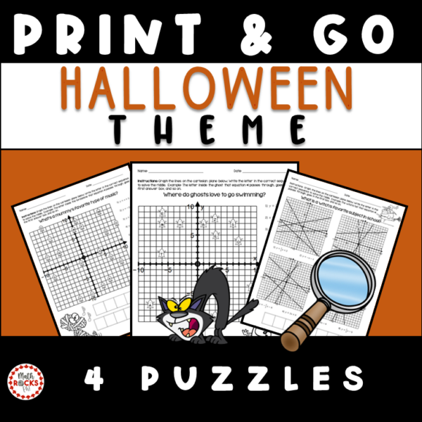 Linear Relations Graphing Lines Halloween Puzzle Printable Math ...