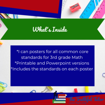 I Can Statements- All Math Standards- 3rd Grade-Printable and ...
