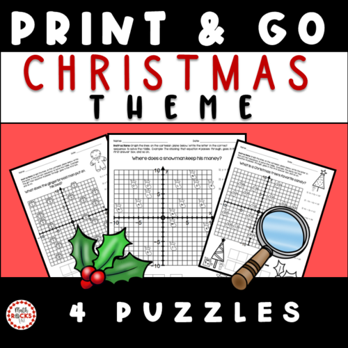 Graphing Linear Equations Christmas Puzzle Printable Math Activity ...