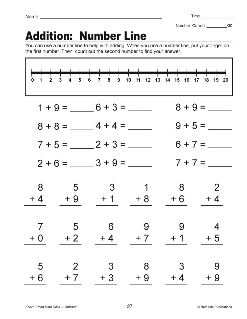 Addition: Easy Timed Math Drills - Daily - Warm-Up | Made By Teachers