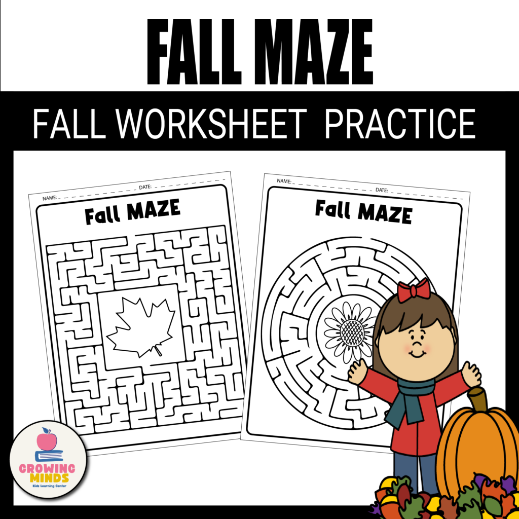 Autumn /fall season mazes and solution -fun autumn puzzle games ...