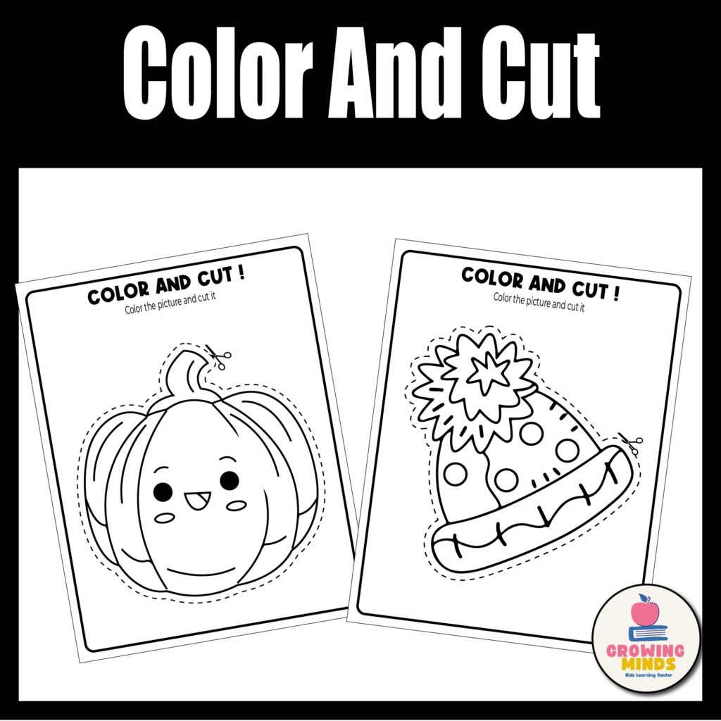 Fall scissor skills practice | coloring +cut & past |Practice Cutting ...