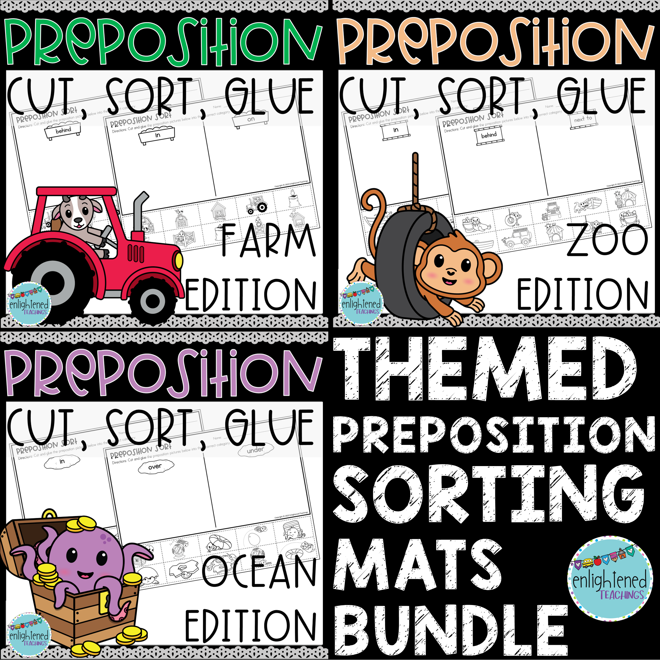 Summer Preposition Worksheets - Preposition Mystery Picture Puzzles ...