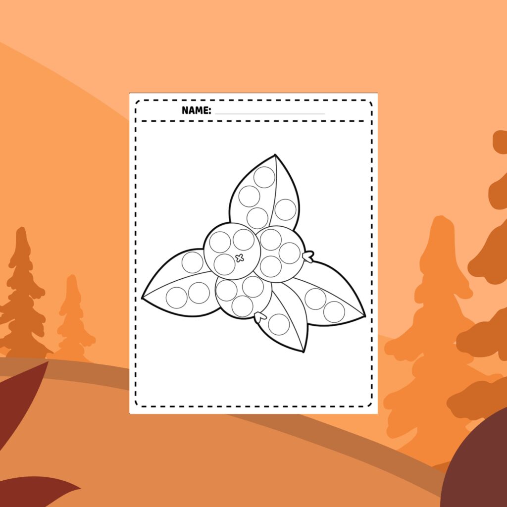 Printable Fall Autumn Season Dot Marker Coloring Pages -Fun September ...