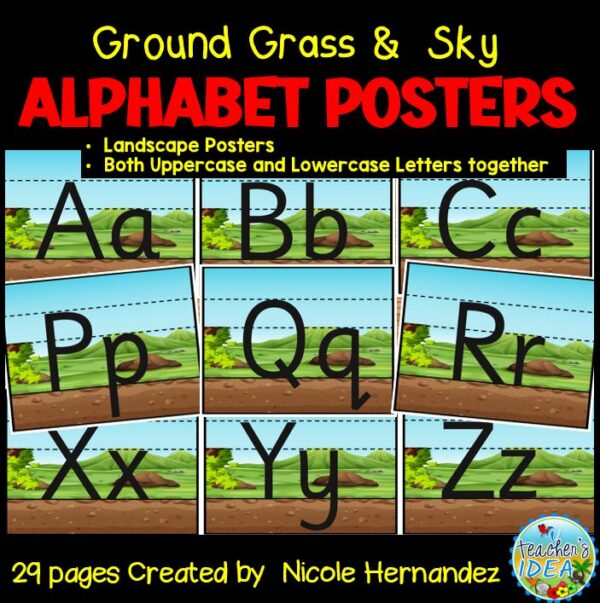 Ground Grass Sky Handwriting Posters (Landscape Orientation) - Made By ...