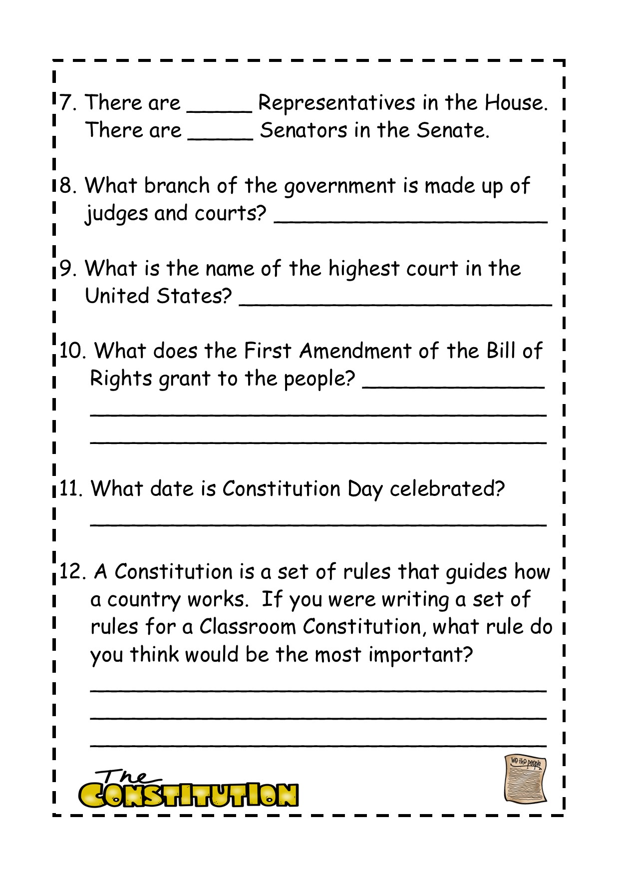 The Constitution Reading Comprehension Passage | Made By Teachers