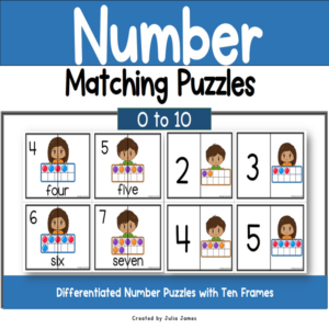 Number Matching Puzzles 0 to 10 | Boy & Girl Ten Frame | Made By Teachers