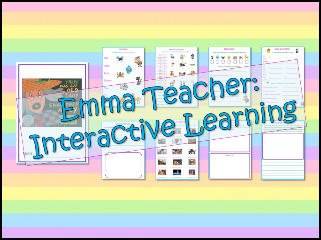 There Was an Old Lady Who Swallowed a Fly: Workbook, PPT, Flashcards ...