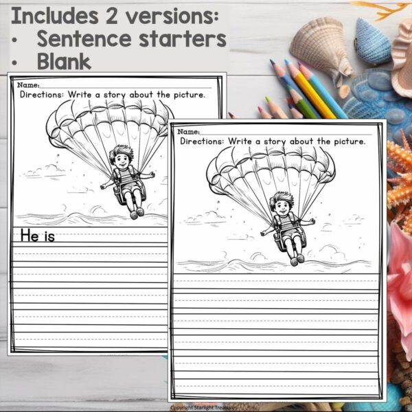 Ocean Writing Prompts, Ocean Picture Writing Prompts with Sentence ...