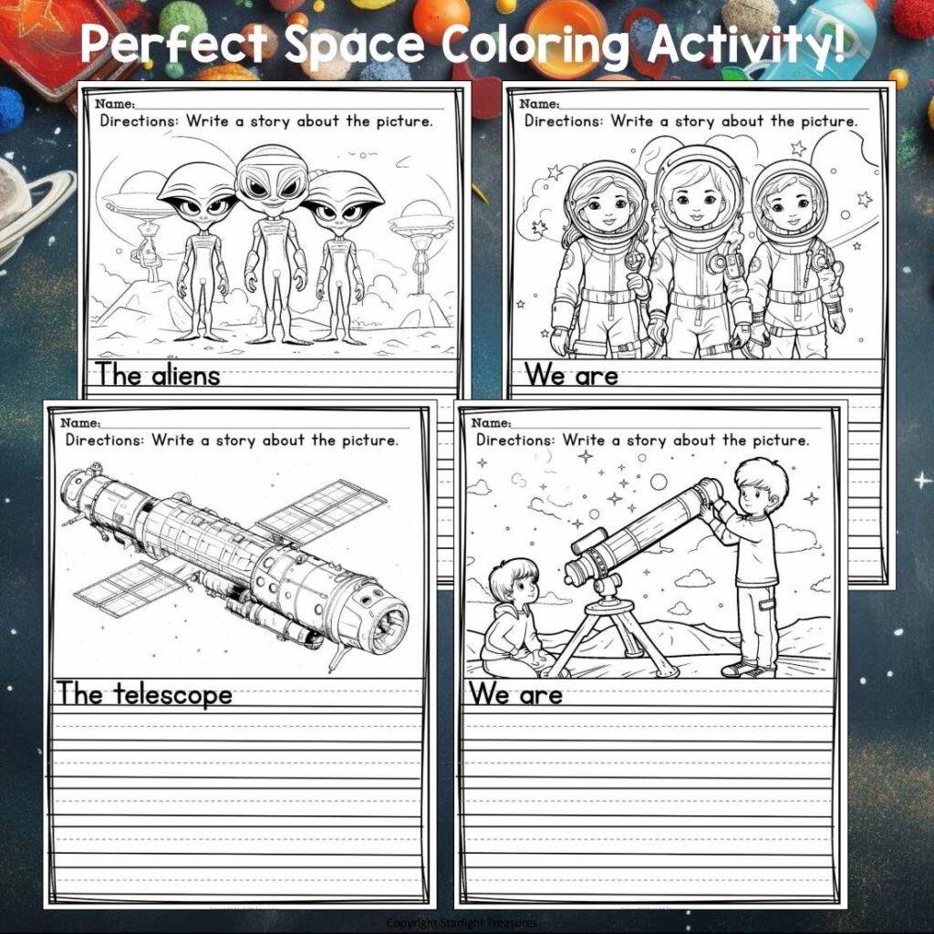 Space Writing Prompts, Outer Space Picture Writing Prompt with Sentence ...