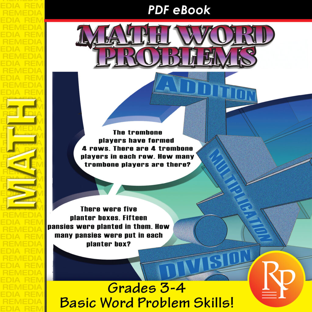 Addition, Subtraction, Multiplication & Division Math Word Problems ...