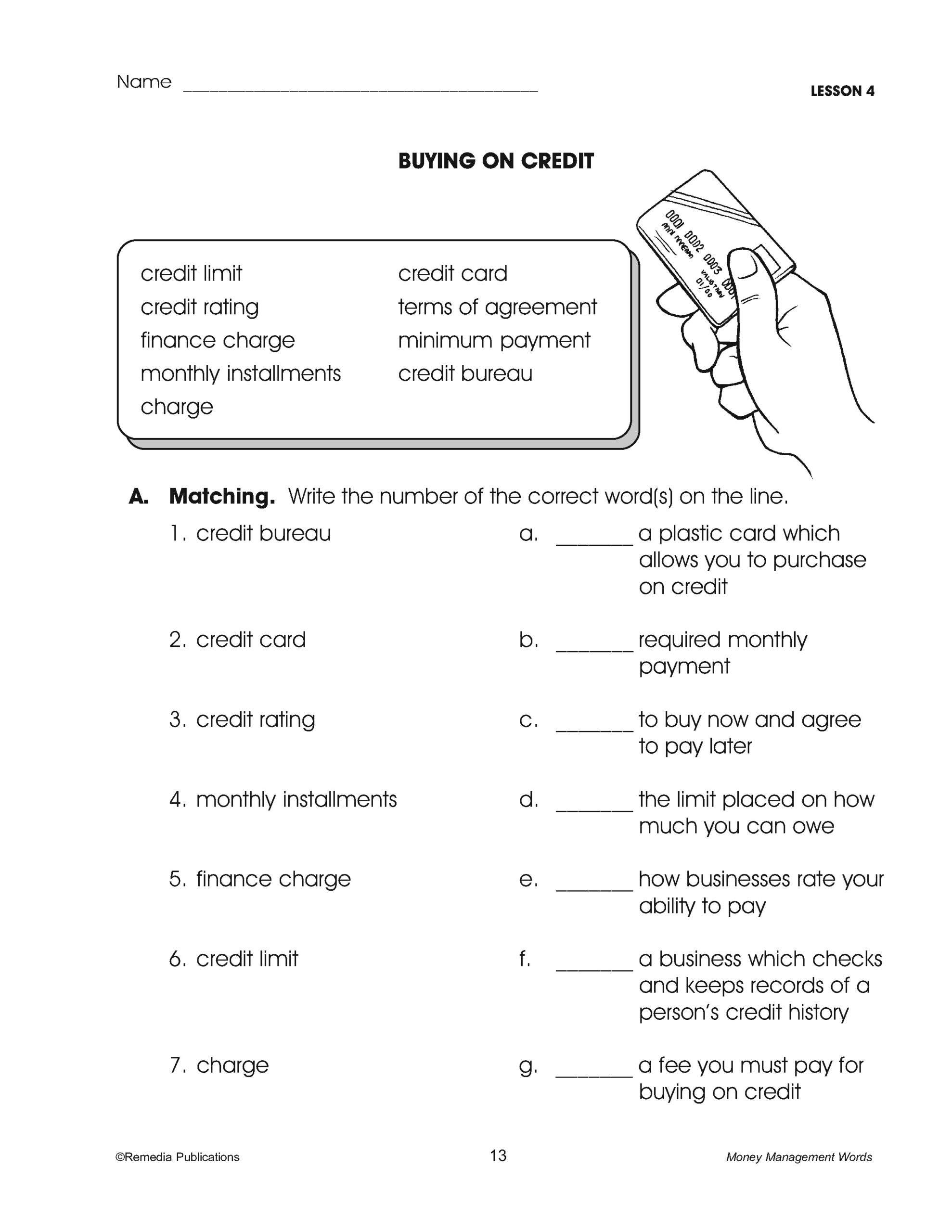 Using a Credit Card - Life Skills Chapter Unit | Made By Teachers