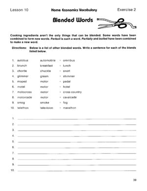 HOME ECONOMICS and VOCATIONAL VOCABULARY | Made By Teachers