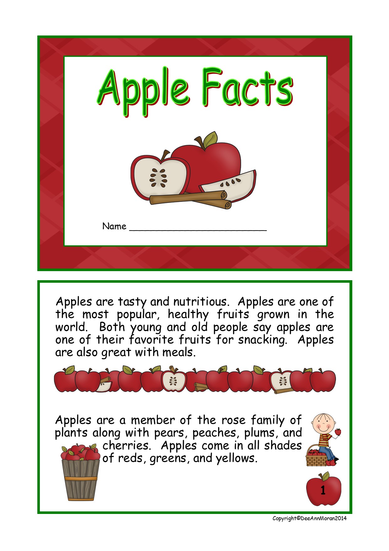 Apple Facts Mini Book Reading Comprehension | Made By Teachers