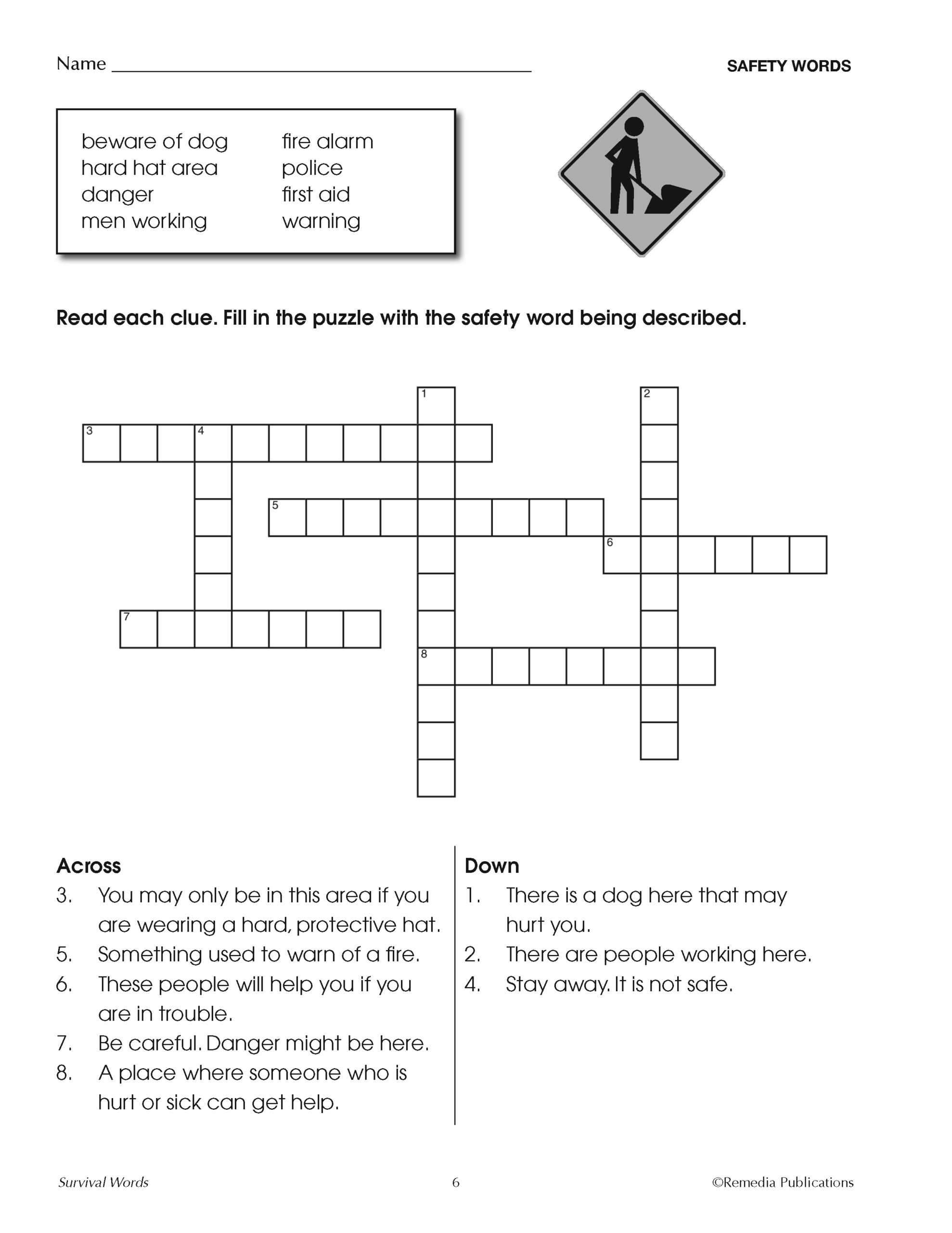 Safety Words Unit: Survival Signs and Symbols Vocabulary | Made By Teachers