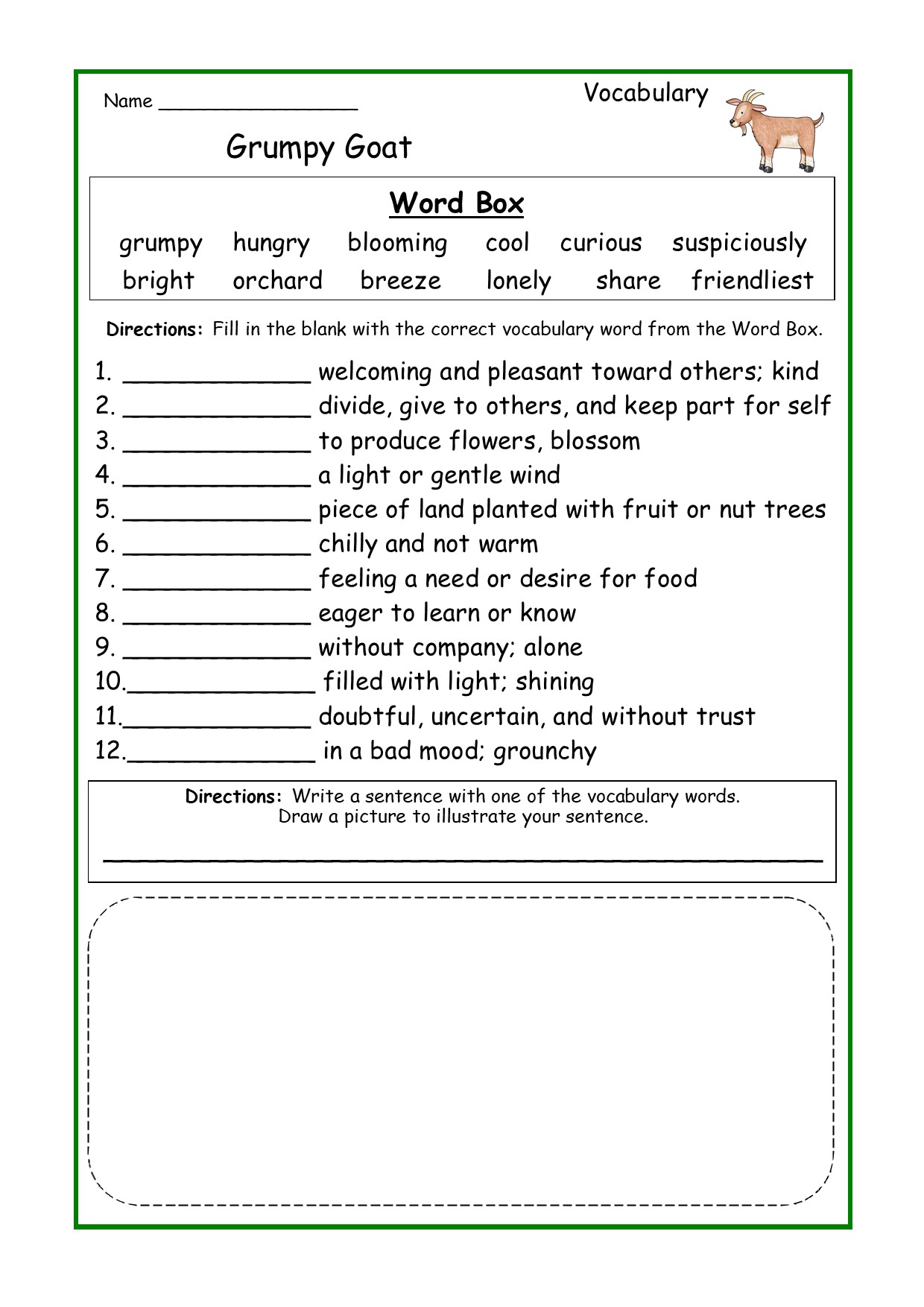 Grumpy Goat Retell Story Sequence & Elements Vocabulary | Made By Teachers