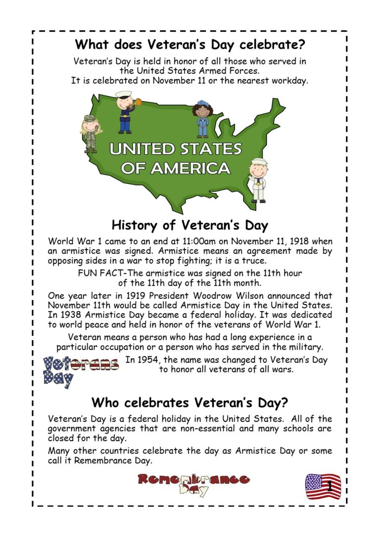 Veteran's Day Reading Comprehension Passage - Made By Teachers