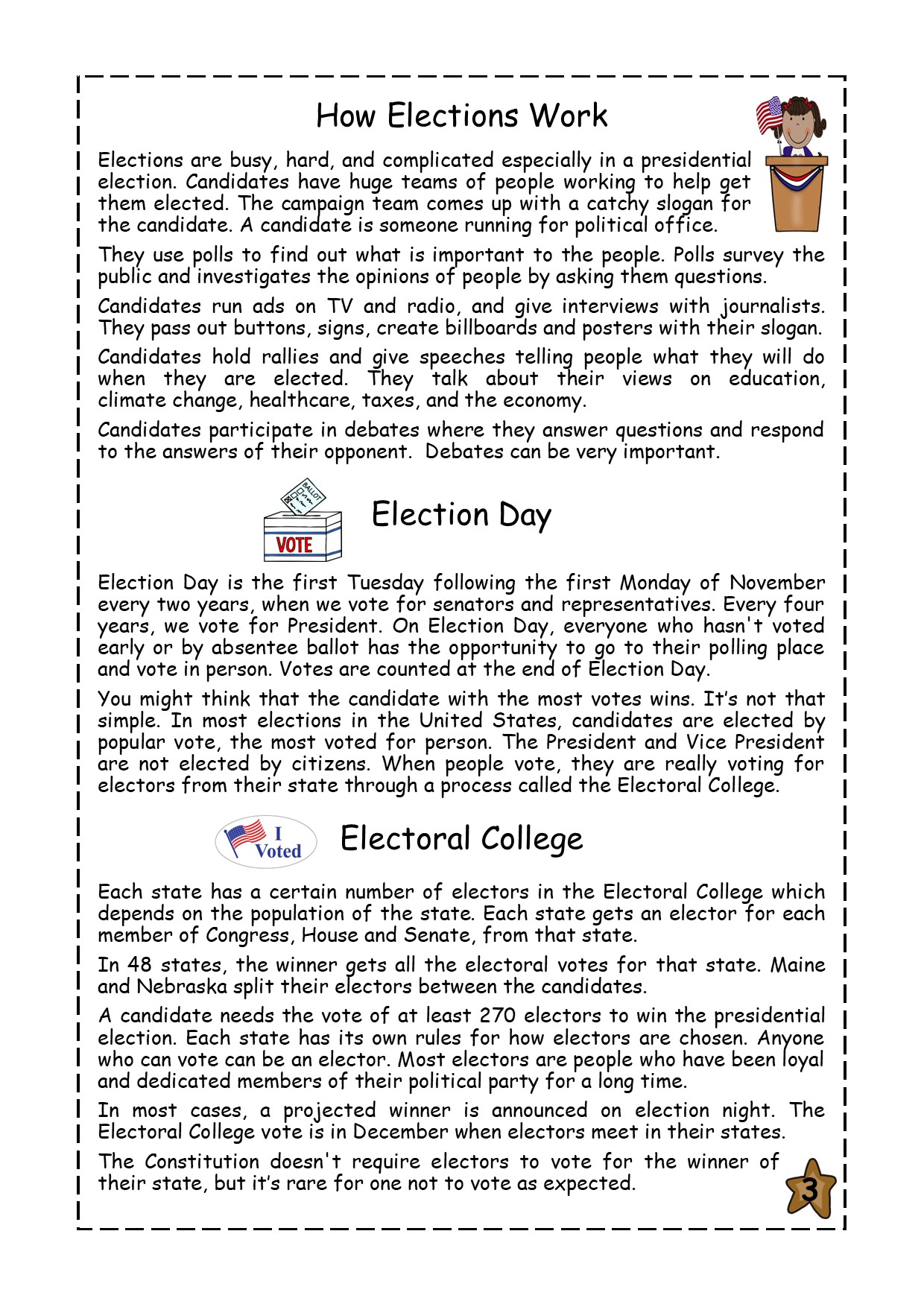 Time to Vote-History, Elections, Electoral College Reading ...