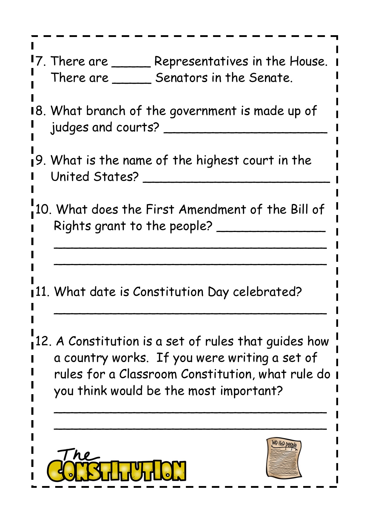 The Constitution Mini Book Reading Comprehension | Made By Teachers
