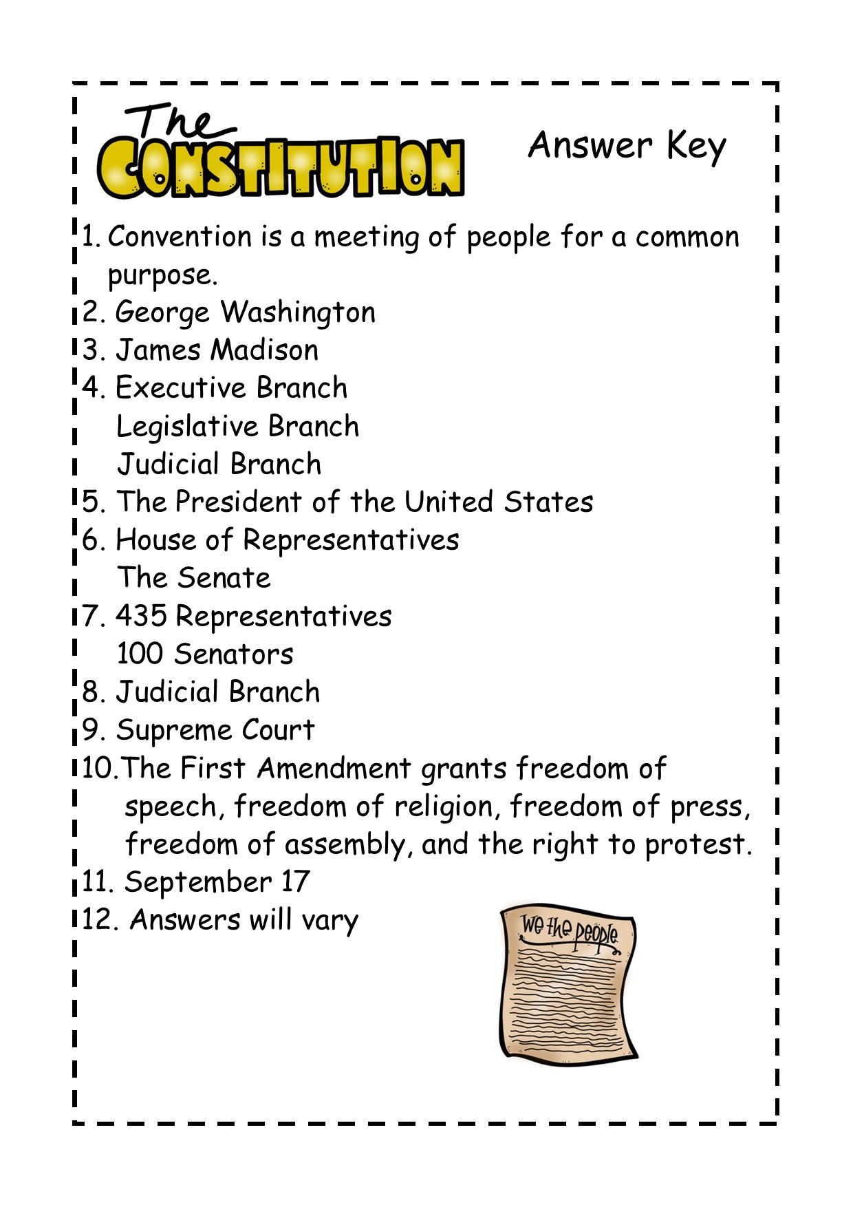 The Constitution Mini Book Reading Comprehension | Made By Teachers