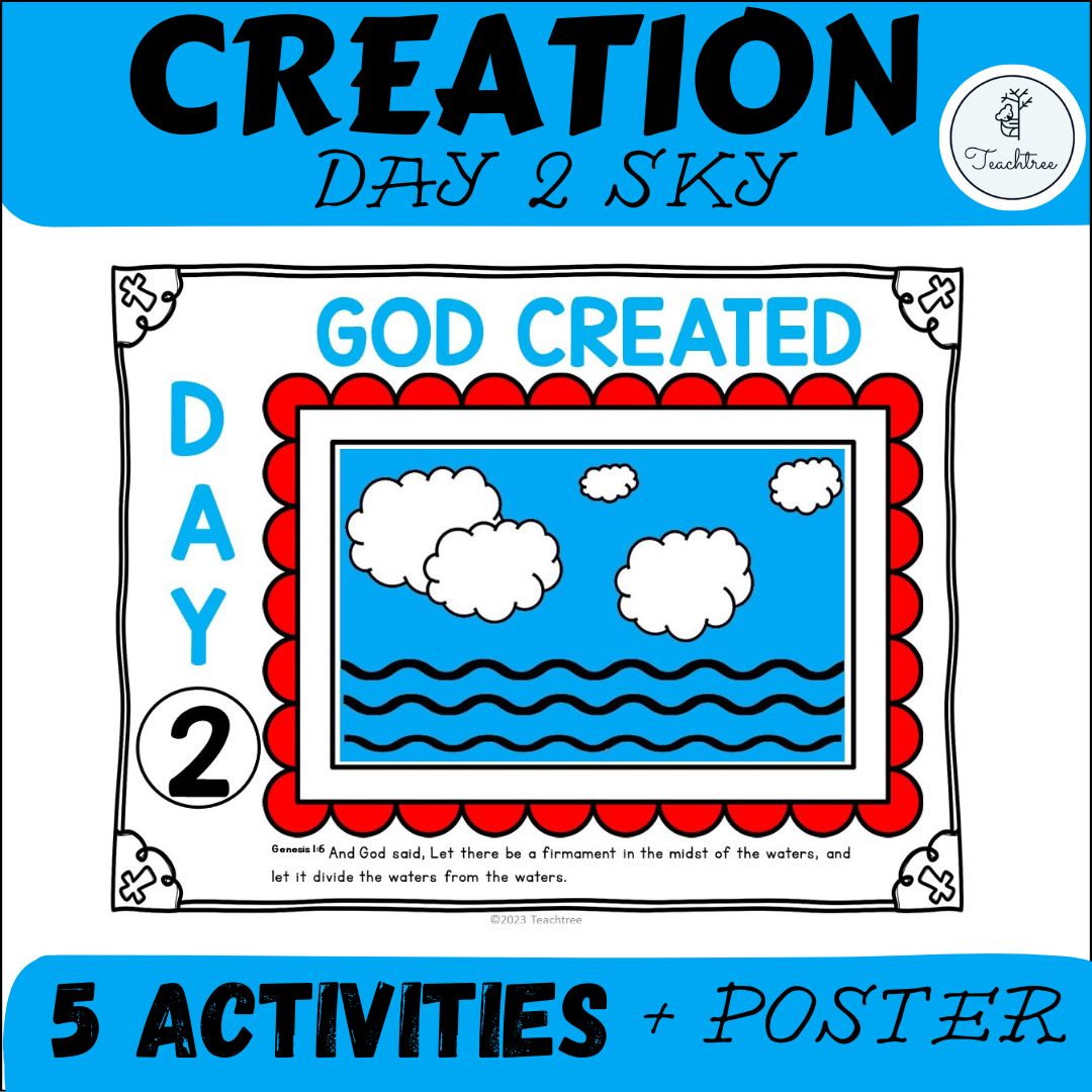 Kindergarten Creation Story Activities | Day 4 Bible Verse Tracing and ...