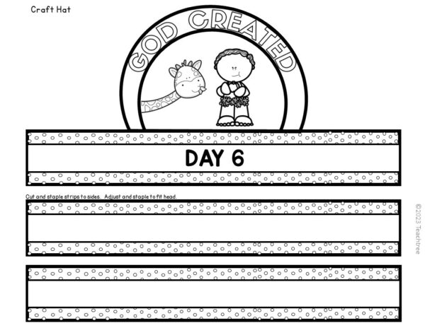 Kindergarten Creation Story Activities | Day 6 Bible Verse Tracing and ...