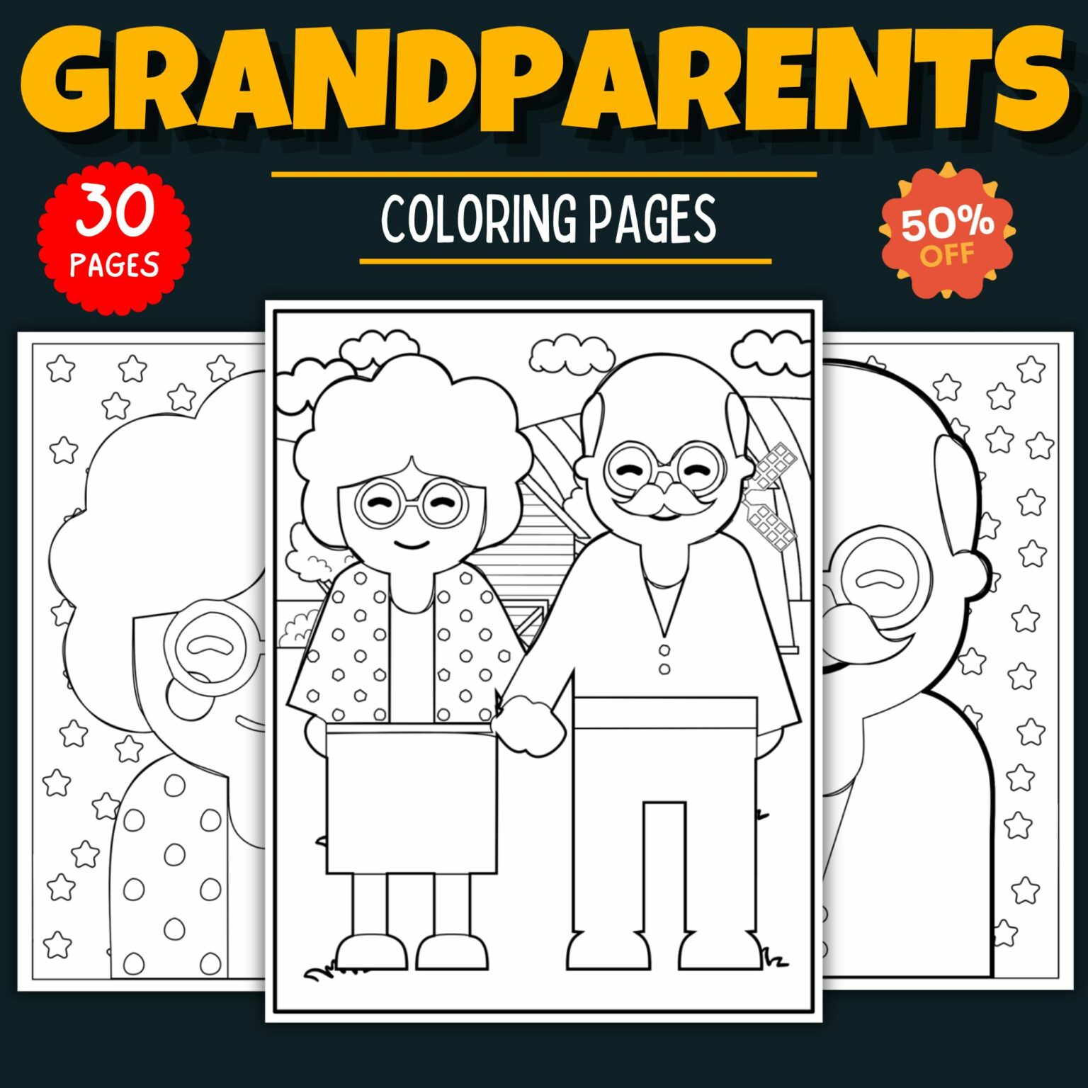 Printable Grandparents day Coloring Pages sheets - Fun September ...