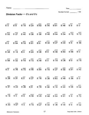 TIMED MATH DRILLS: Division Facts - Made By Teachers