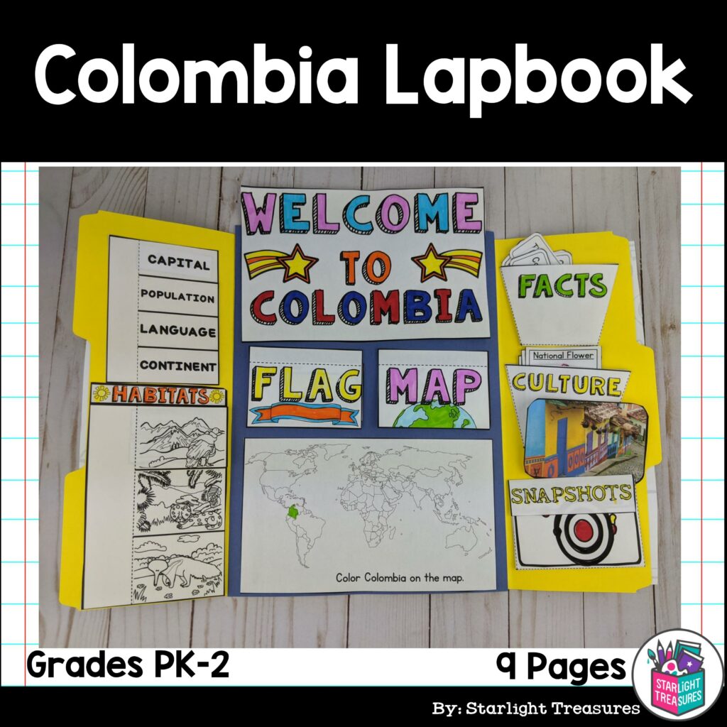 Colombia Lapbook for Early Learners - A Country Study | Made By Teachers