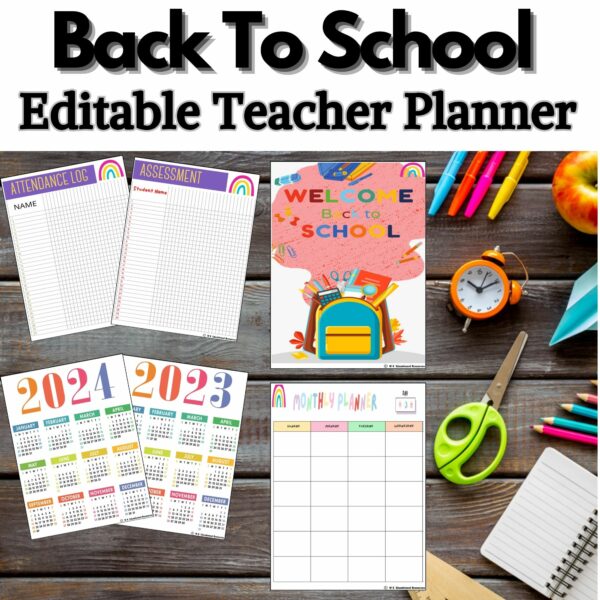 Teachers Planner Editable Teacher Binder 2023-2024 Back to School ...