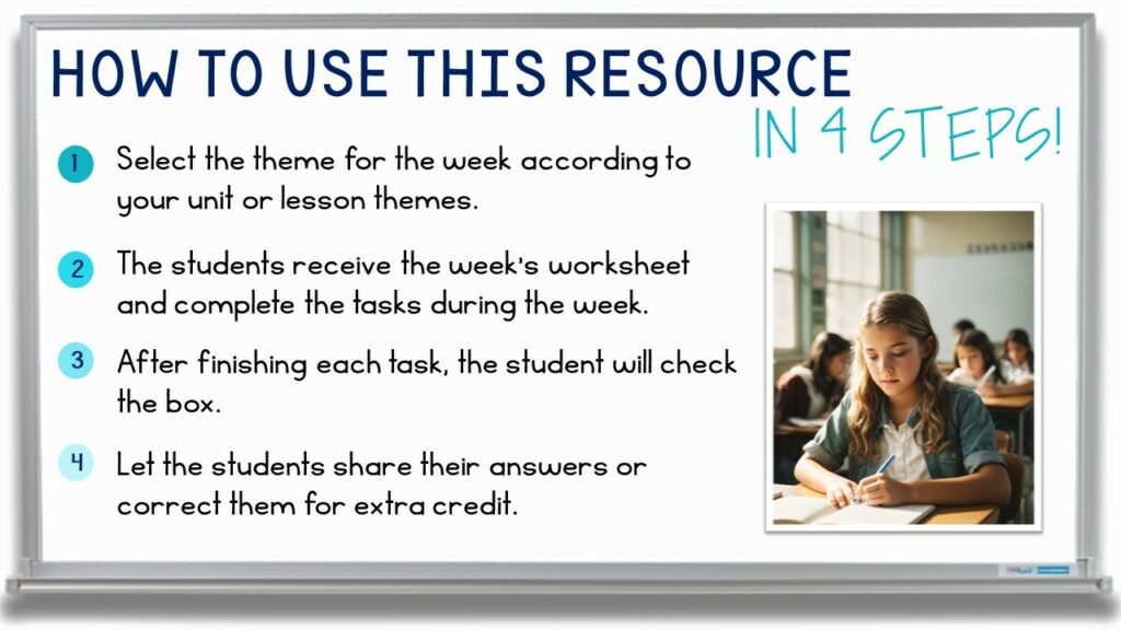 4-Day School Week ELA Bell Ringers For Middle School - ALL YEAR of ...