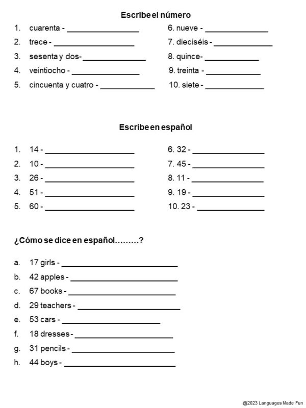 Back to School Spanish Review - Made By Teachers