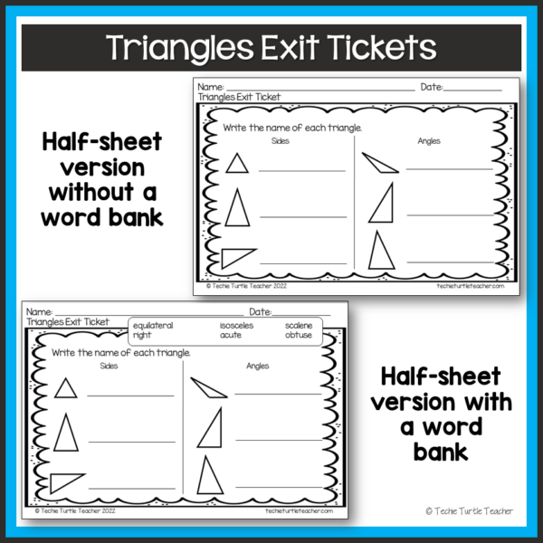 Identify & Classify Triangles by Sides & Angles Presentation Exit ...