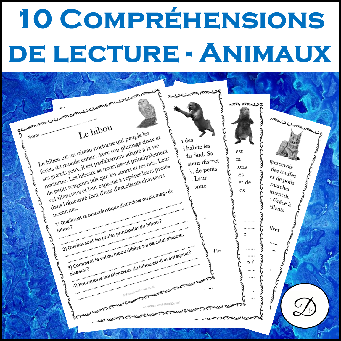 Compréhension de lecture - Poème lyrique / French Reading Comprehension ...