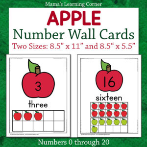 Apple Number Wall Cards with Ten Frames | Made By Teachers